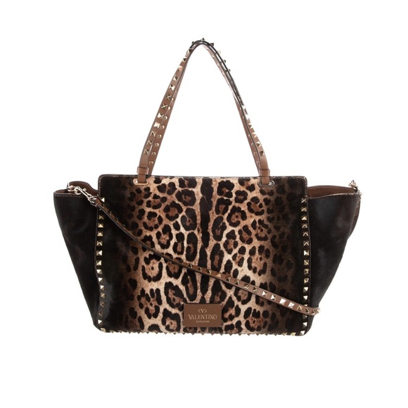 Valentino | Bags | Valentino Leopard Rockstud Tote | Poshmark